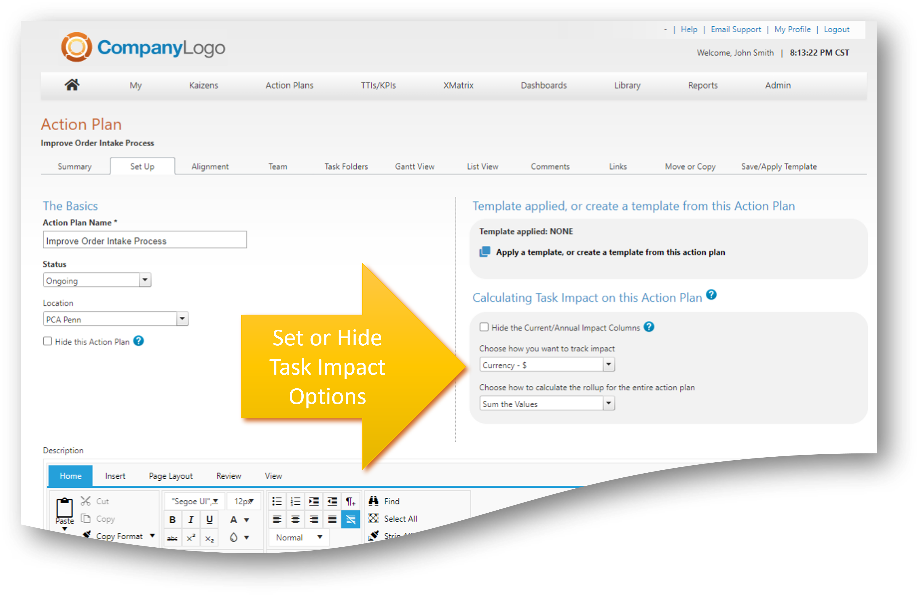 Tracking Task by Task Financial Impact