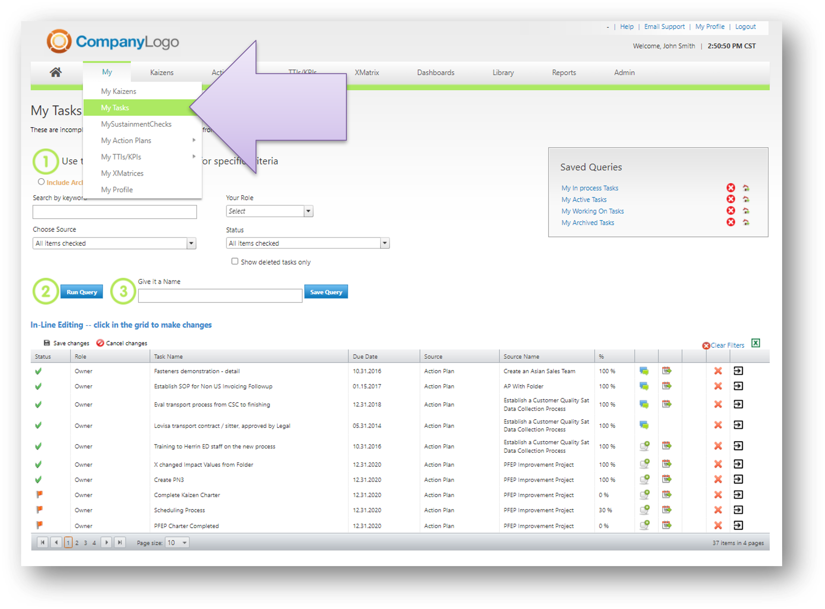Participants: Updating Kaizen Tasks